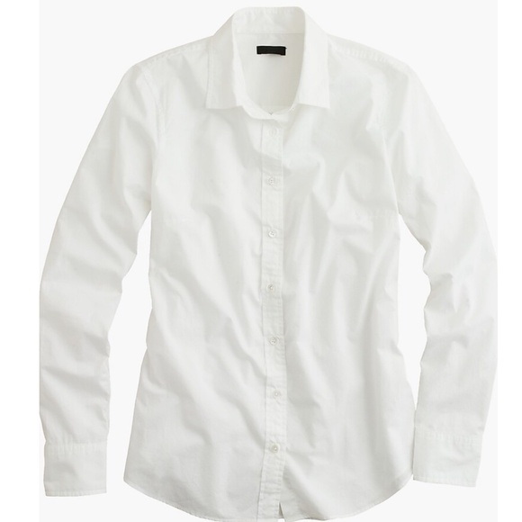 J. Crew | Tops | Jcrew Boy Shirt In Classic White Timeless Chic | Poshmark